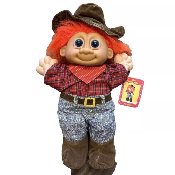 Trolls | Toys | Vintage Russ Troll Kidz Buckaroo 1 Cowboy Doll Orange ...